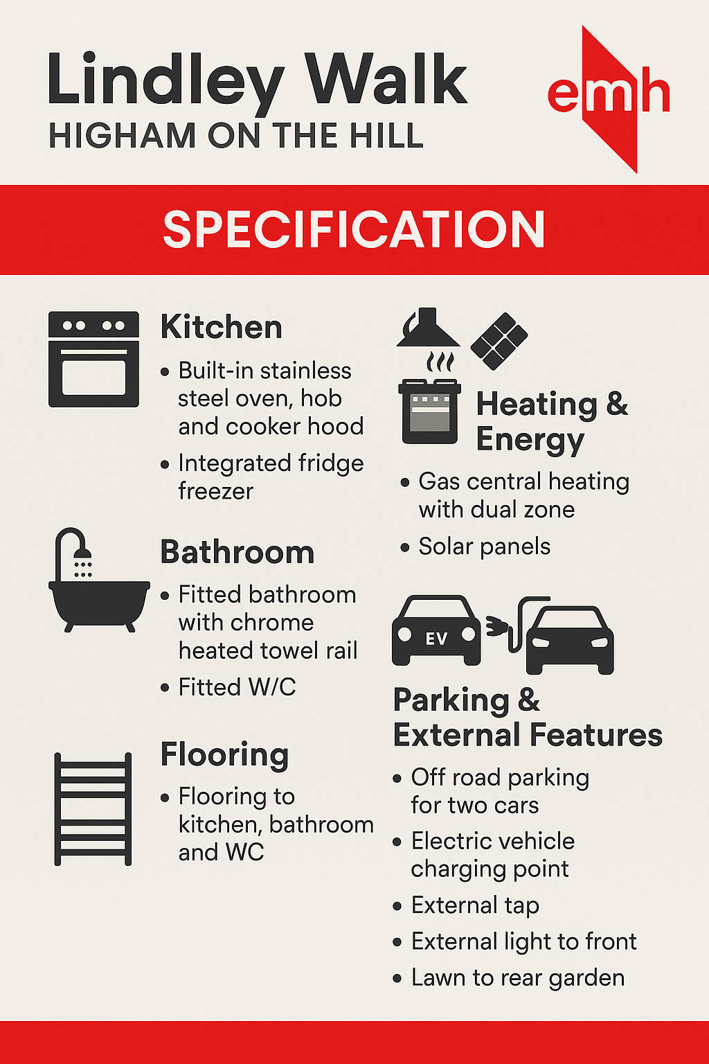 2 bedroom, House, For Sale, Higham on the Hill, Nuneaton | EMH
